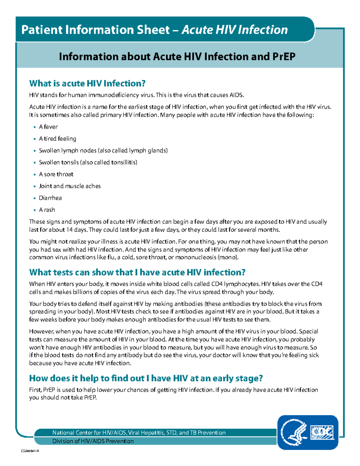 Prep gl patient factsheet acute hiv infection english - CS246841-A ...