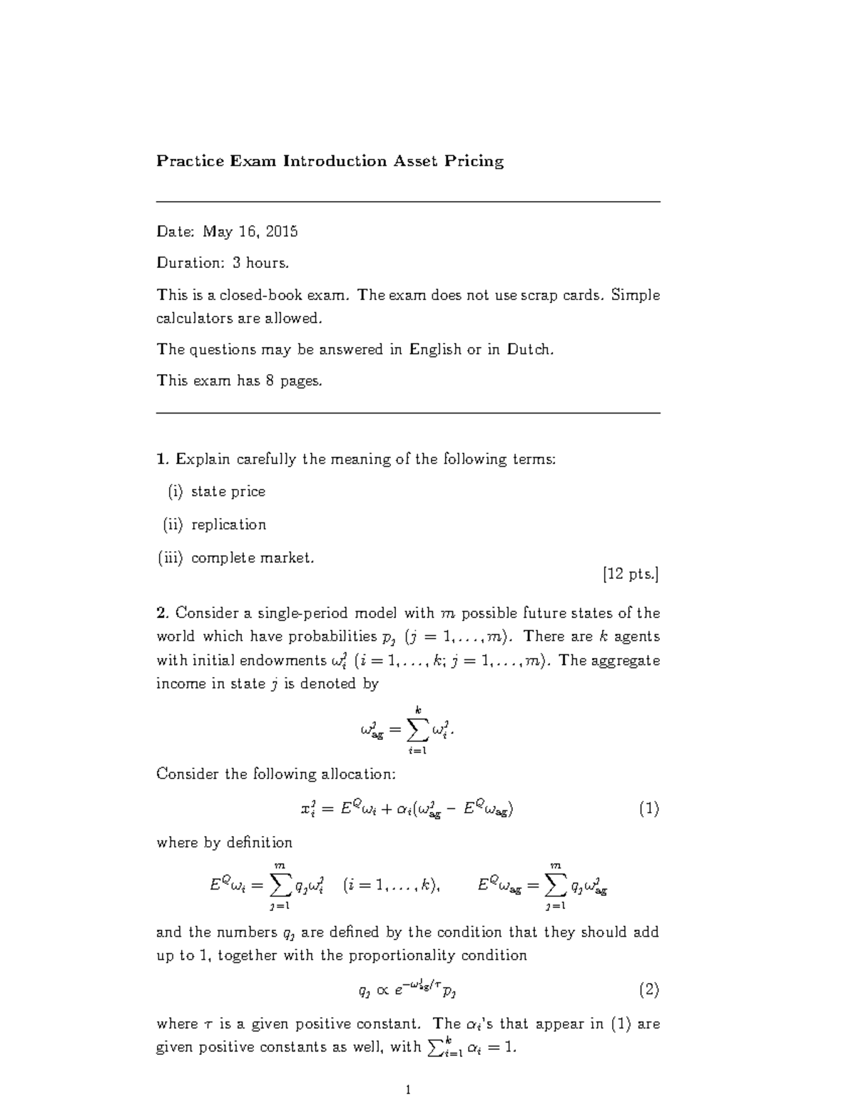 Sample/practice exam 2015, questions and answers - Practice Exam ...