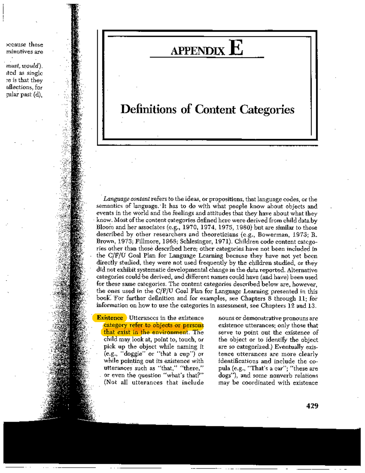 Content Categories - )ecause these minutives are APPENDIX E must, would ...