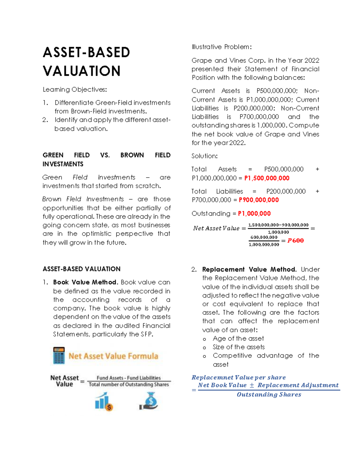 V a lmet NBV RV - V a lmet NBV RV - ASSET-BASED VALUATION Learning ...