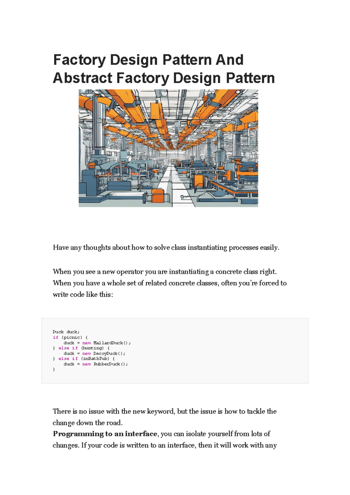 Factory Design Pattern And Abstract Factory Design - Factory Design ...