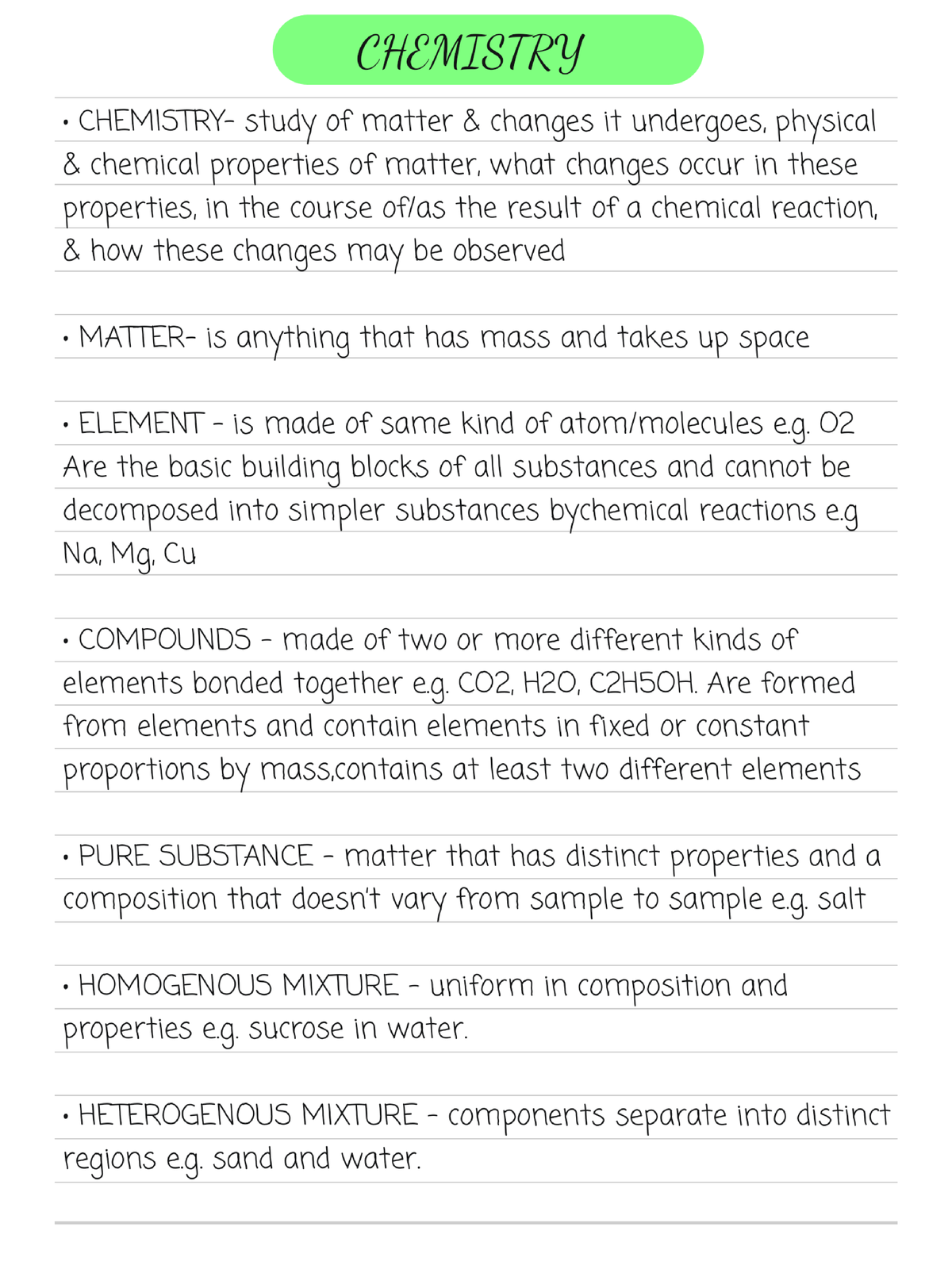 Chemistry section 1-4 - CHEMISTRY study of matter changes it undergoes, physical chemical ...