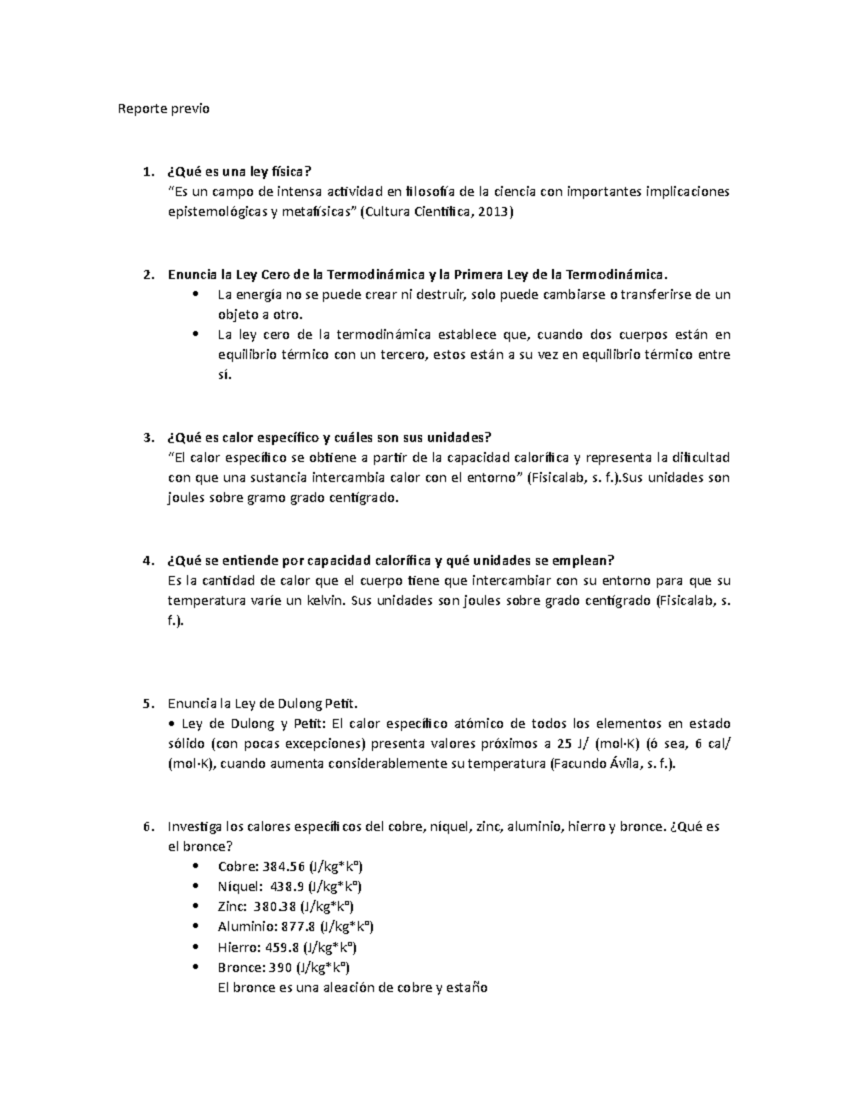 Actividad previa reporte 1 - Reporte previo 1. ¿Qué es una ley física ...