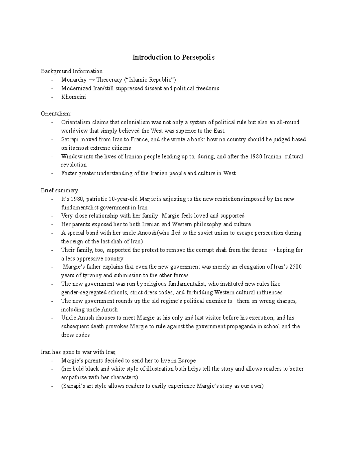 Persepolis Introduction - Introduction to Persepolis Background ...