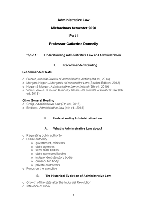 Admin Law - Study Guide - Administrative Law Study Guide Topic One ...