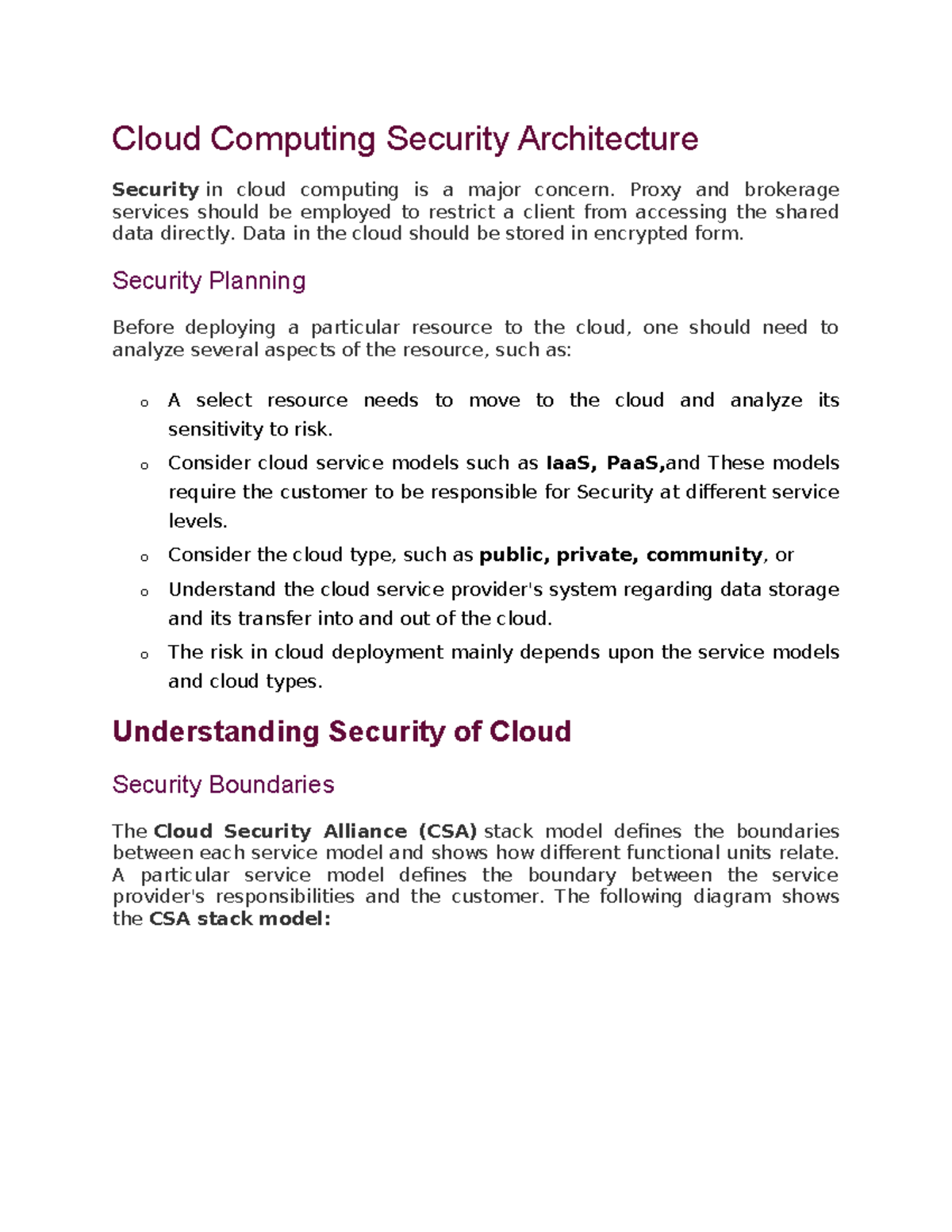 Cloud Computing Security Architecture - Cloud Computing Security ...