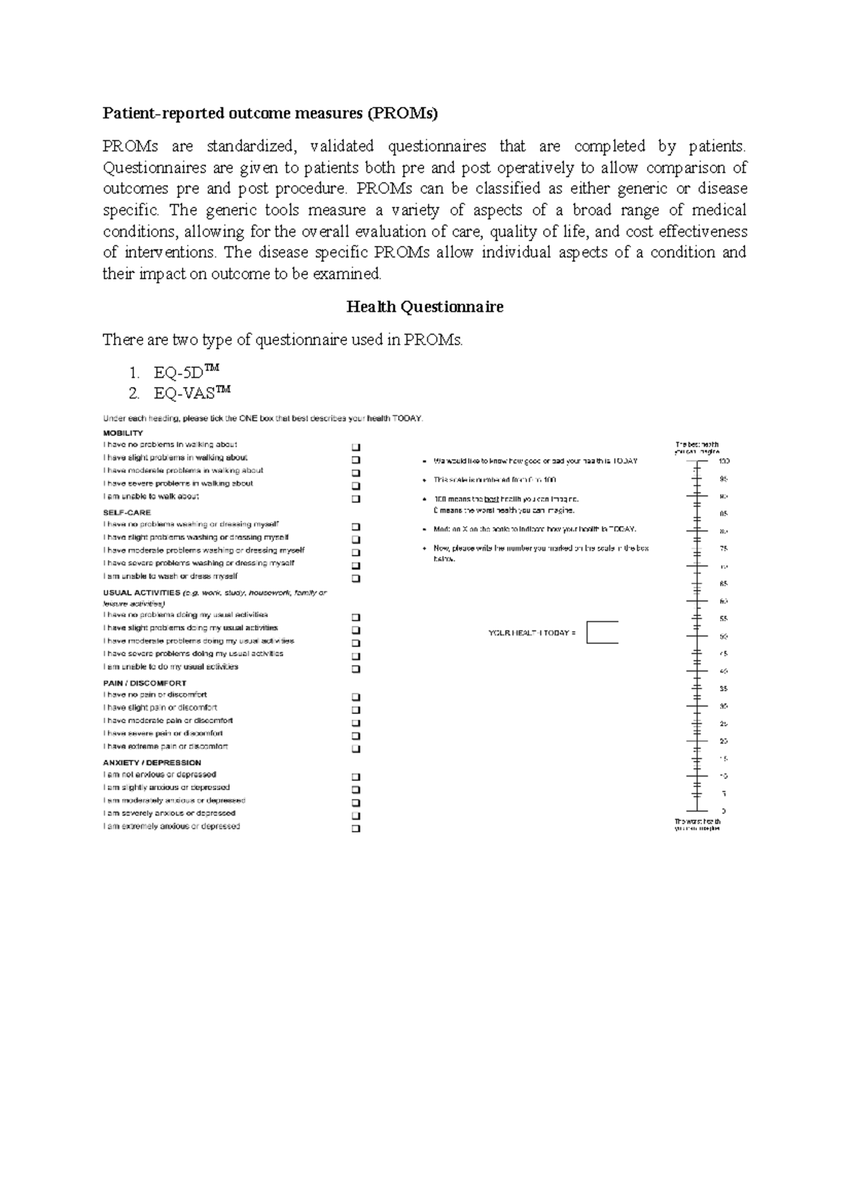 Prom and prems ho to use - Patient-reported outcome measures (PROMs ...