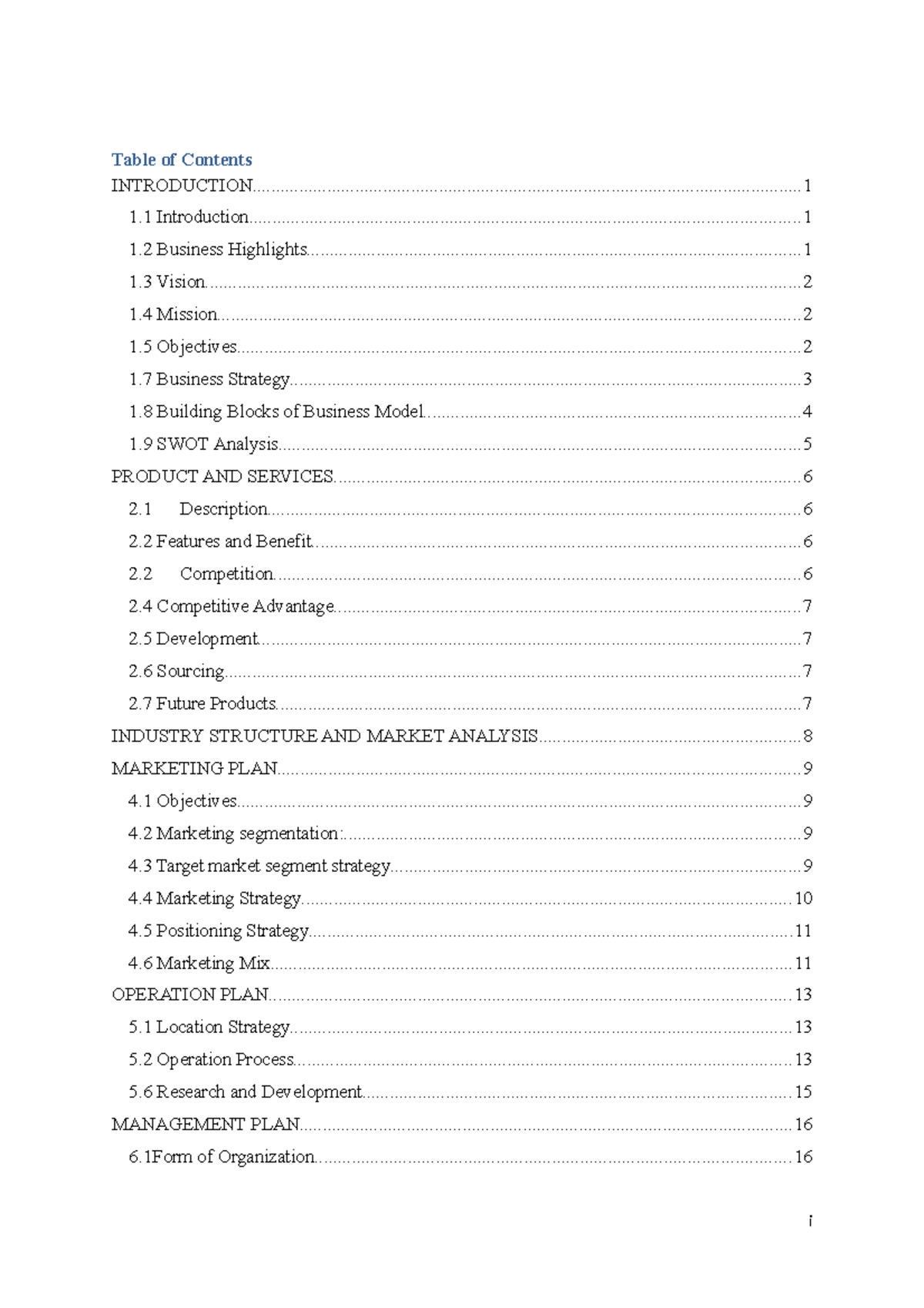 Bdp final report - Notes - Table of Contents List of Tabl - Studocu