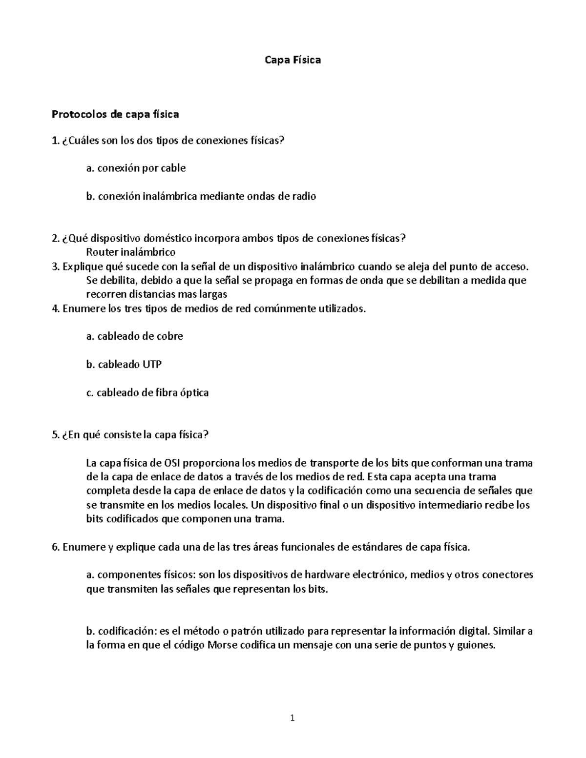 Capa Fisica Mendez Maria - Capa Física Protocolos de capa física ...