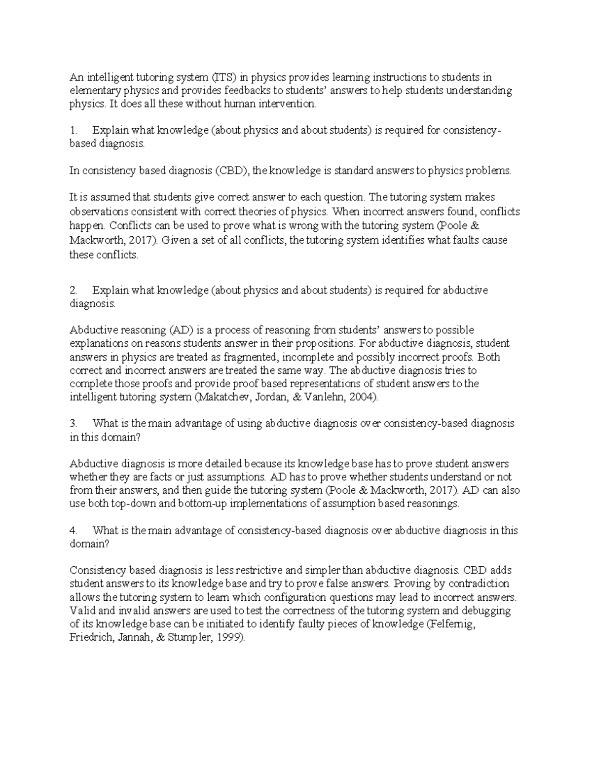 Discussion Assignment Unit 5 CS4408 - An intelligent tutoring system ...
