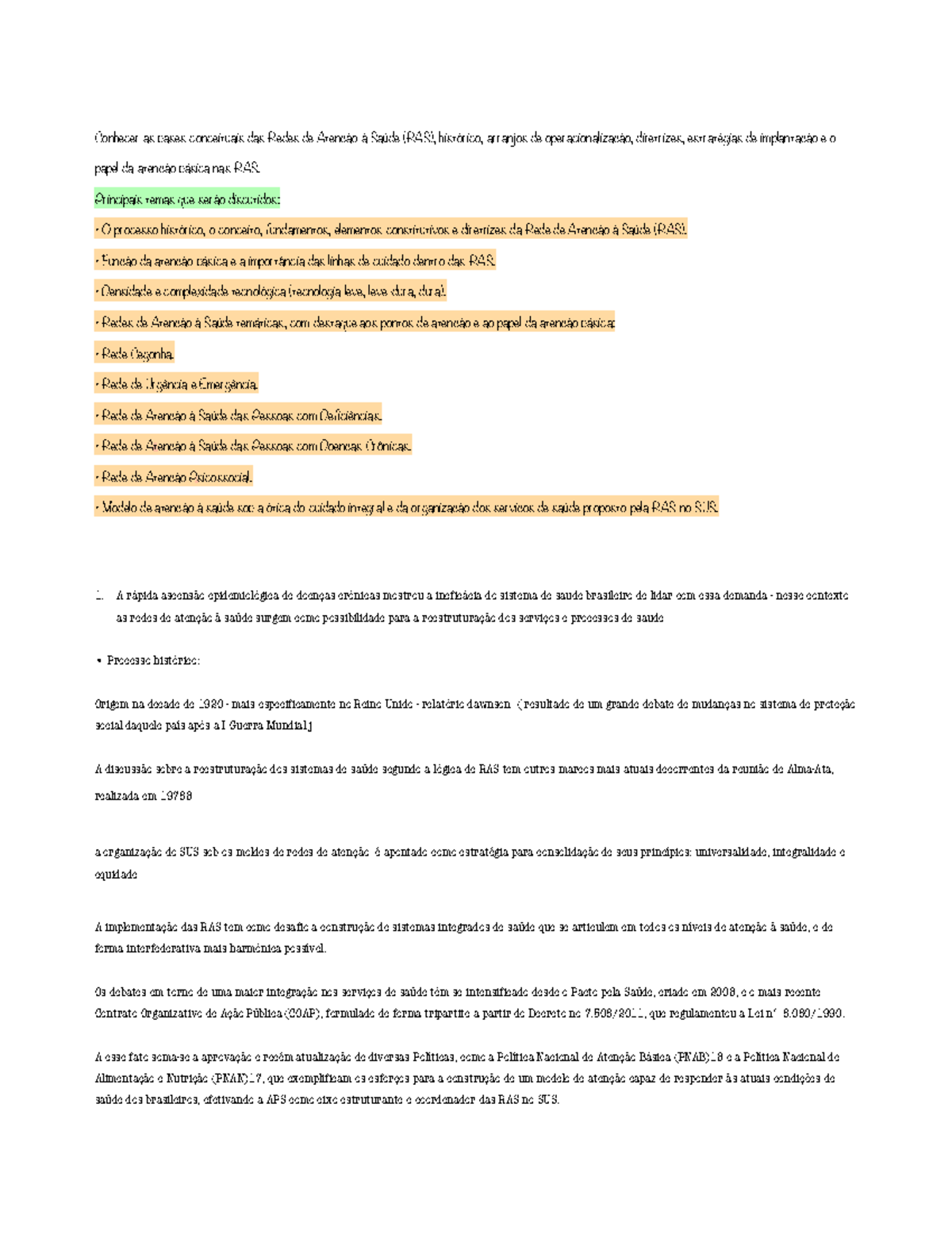 Resumo Ot 3 Sus Redes De AtenÇÃo À SaÚde Conhecer As Bases