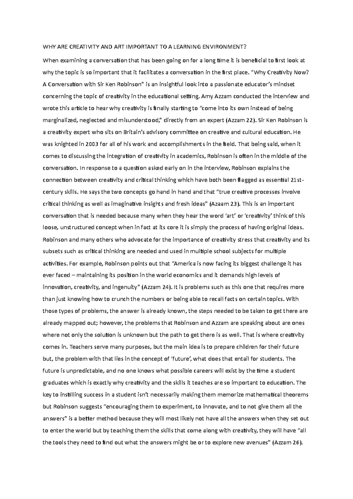 WHY ARE Creativity AND ART Important TO A Learning Environment - WHY ...