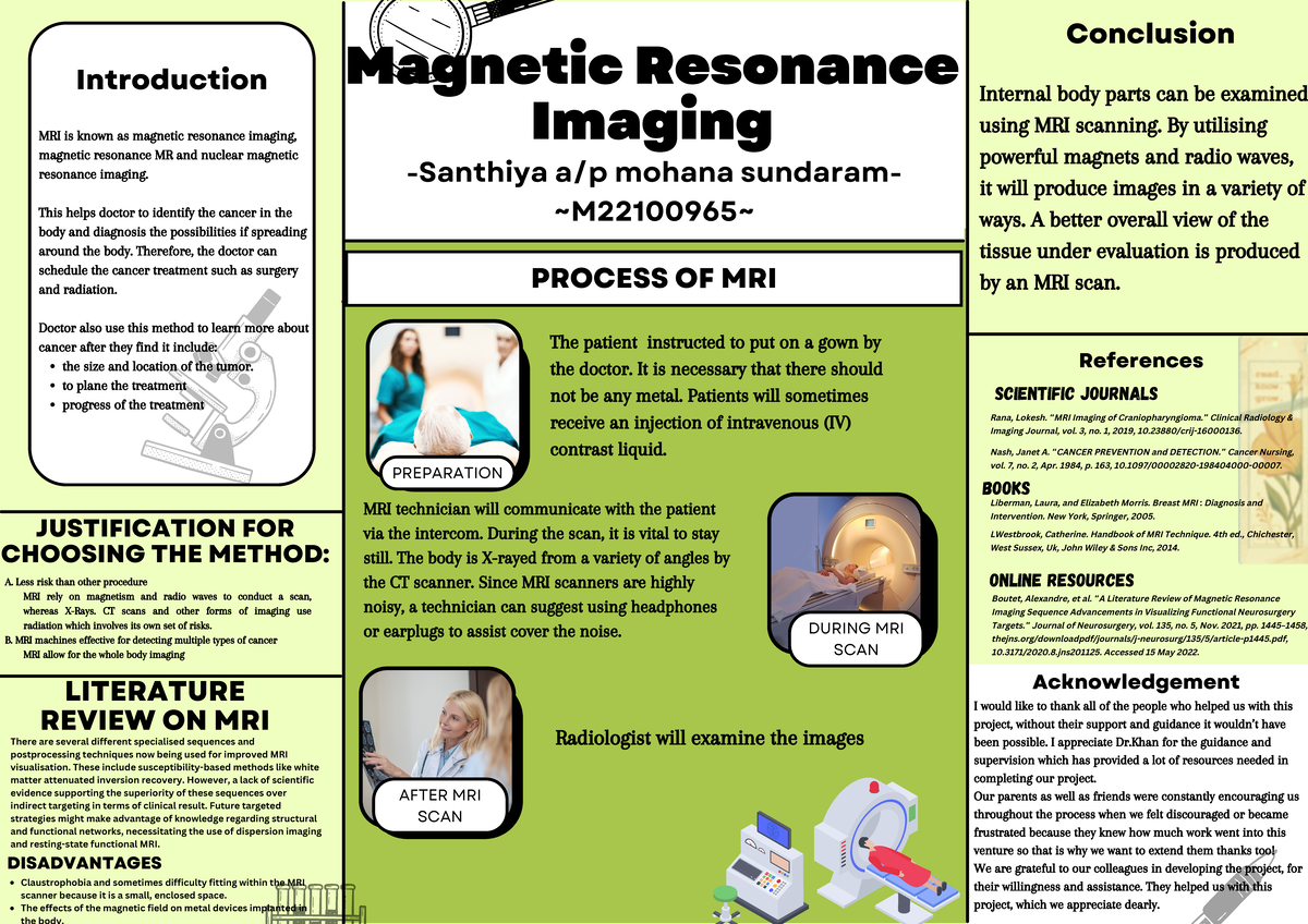 Yellow Green Black and White Simple Lined Science Project Poster ...