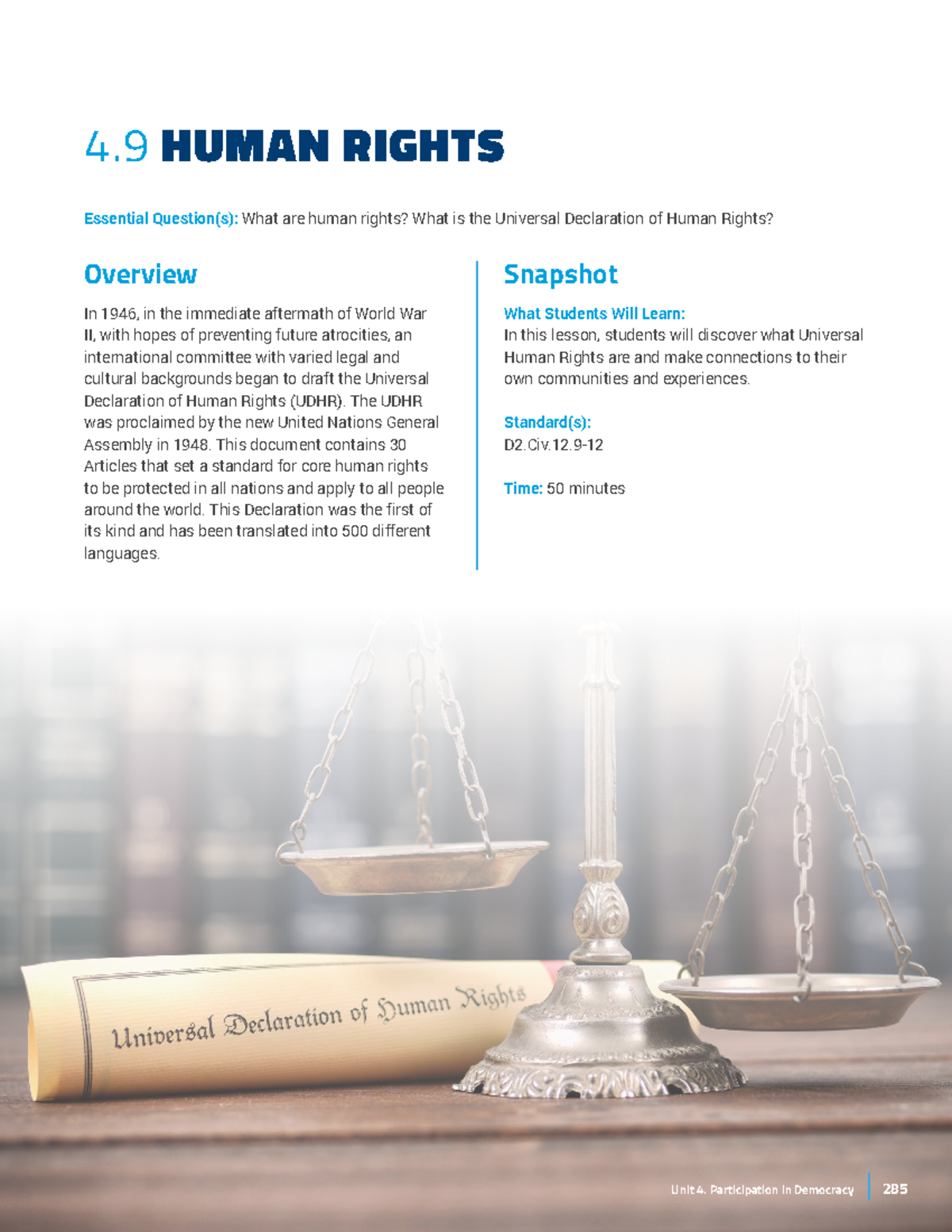 4 9 human rights - Hfjdkdtbbdnd - 4 HUMAN RIGHTS Essential Question(s ...