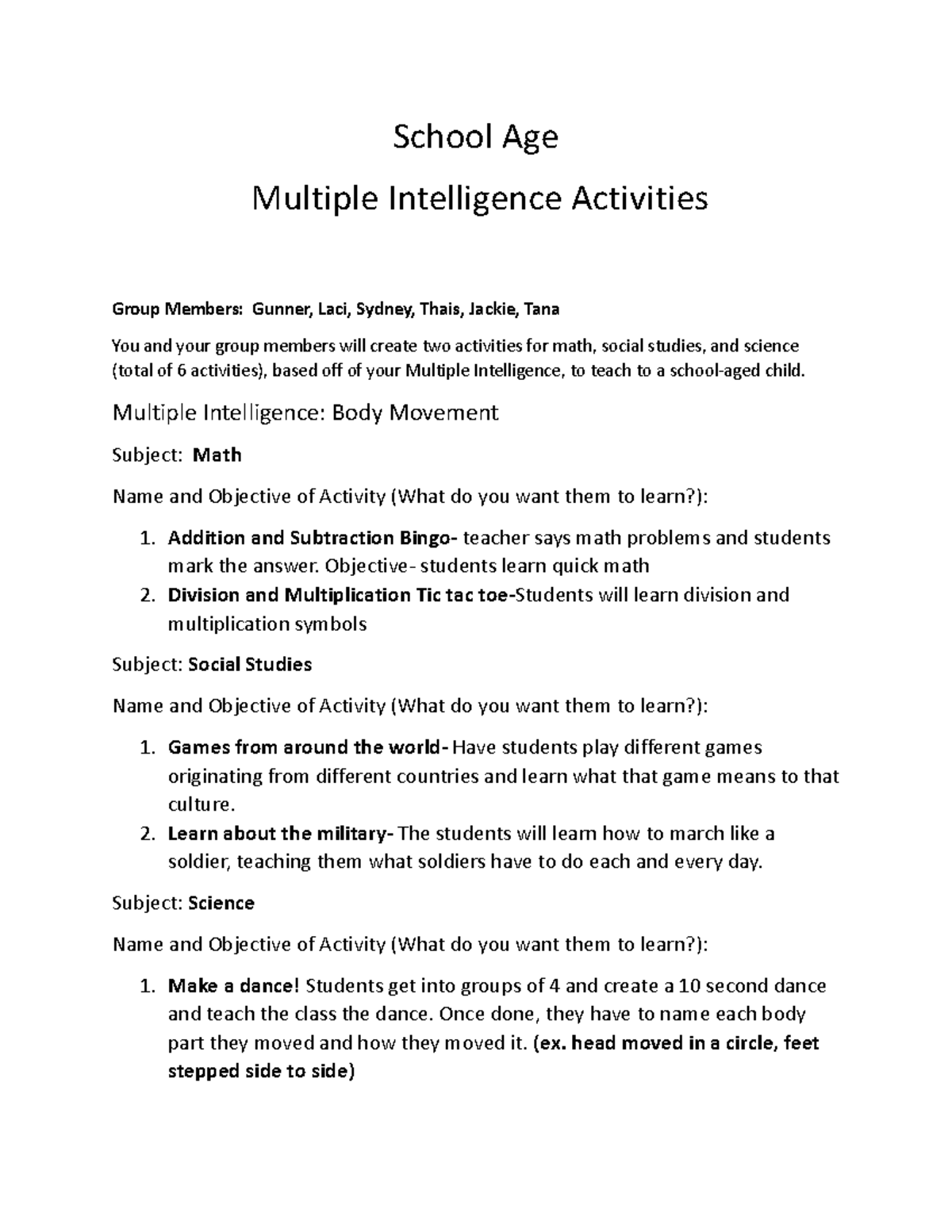 Mutipleintelligenceactivityform-1 - School Age Multiple Intelligence ...