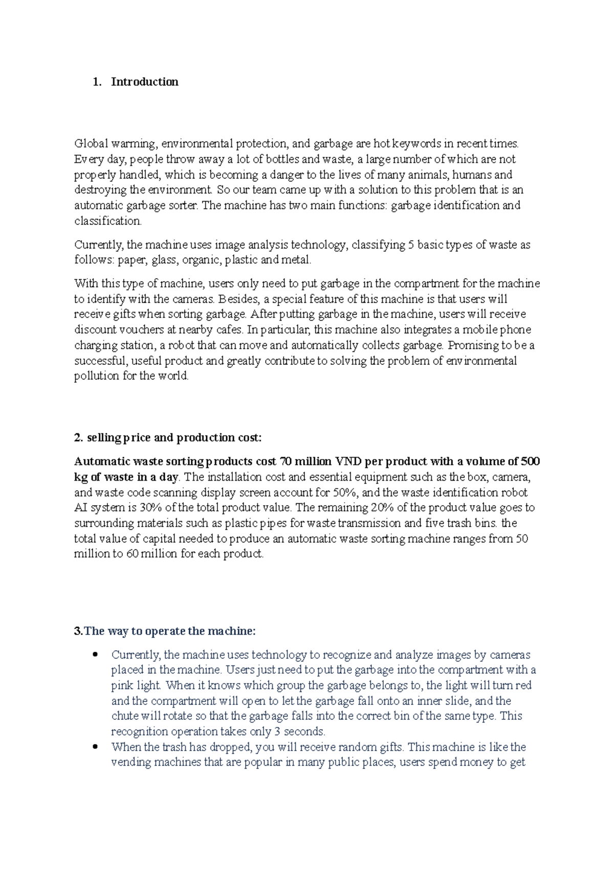 Tài liệu 20 - ok ok - 1. Introduction Global warming, environmental protection, and garbage are ...