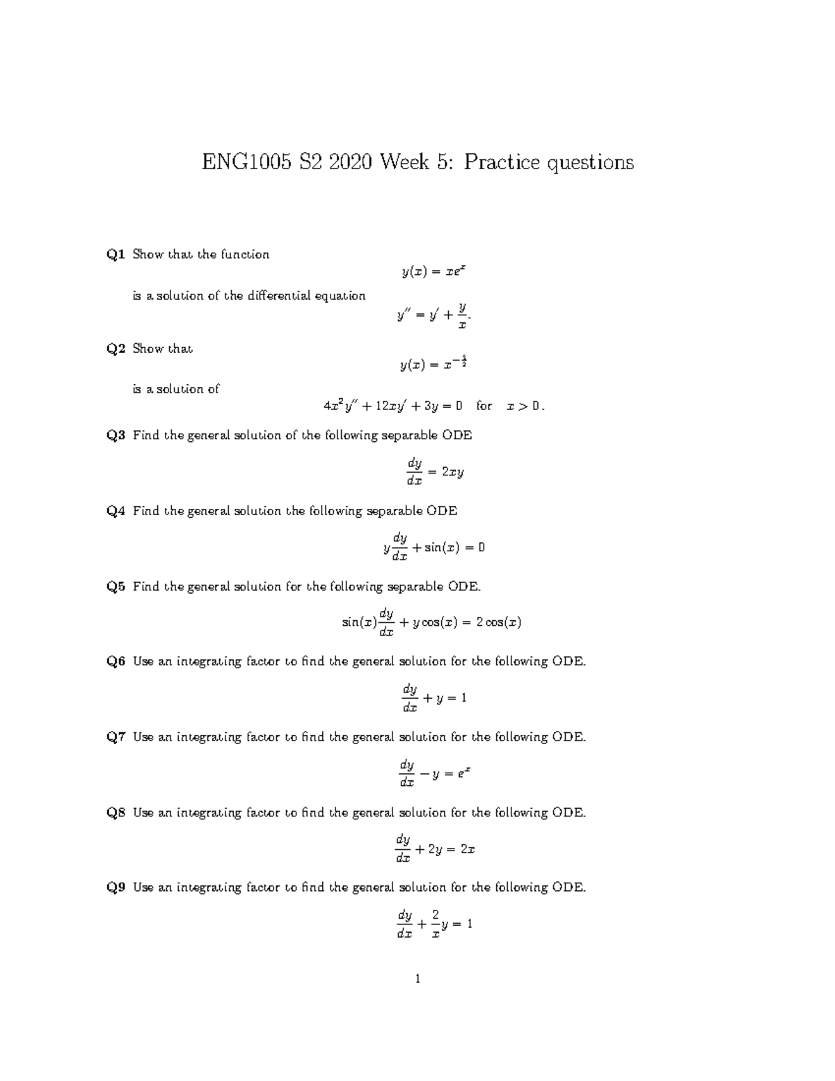 Week5 Qs - Weekly content Practice Materials for ENG1005 and the ...