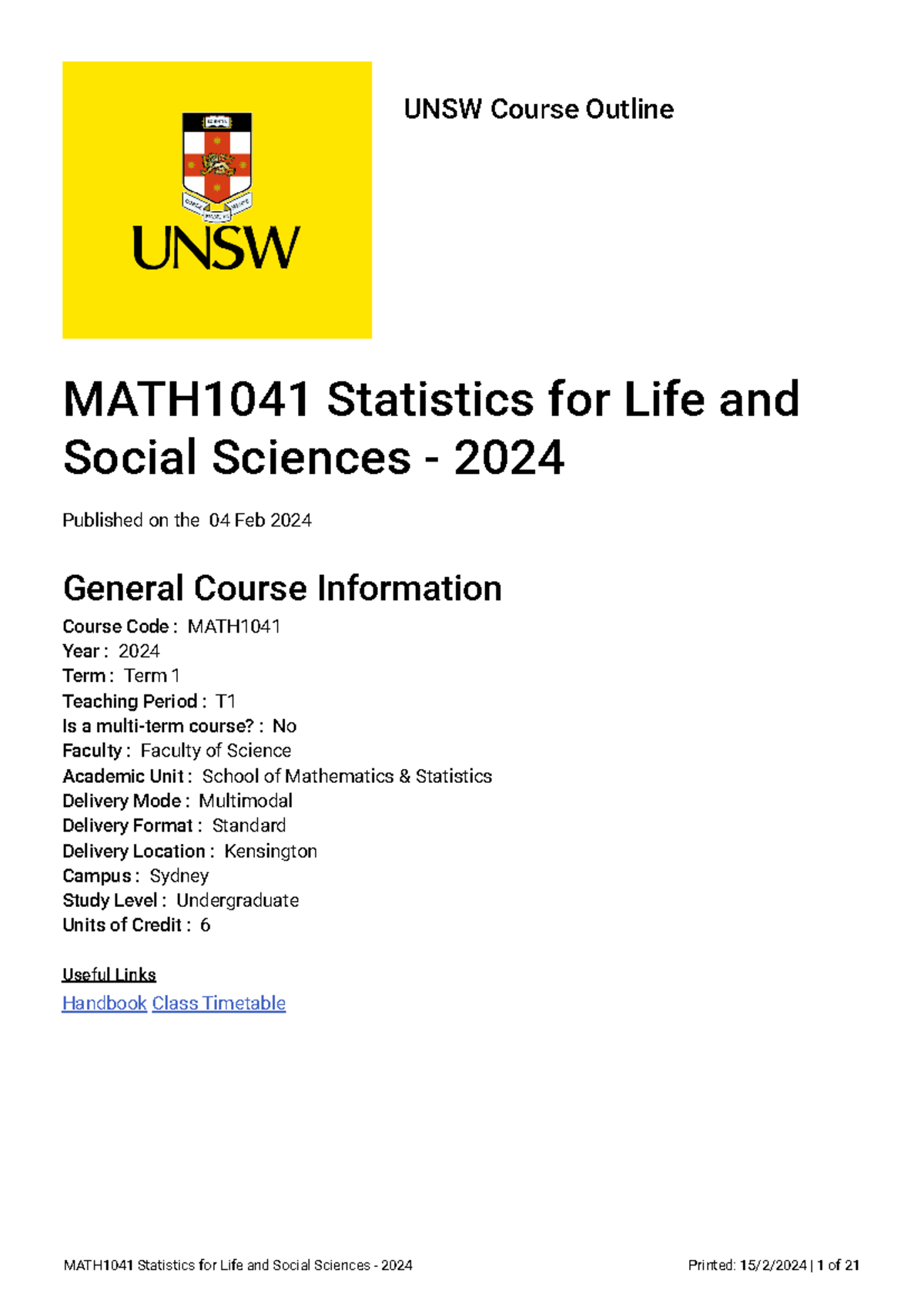 CO MATH1041 1 2024 Term 1 T1 Multimodal Standard Kensington - UNSW ...