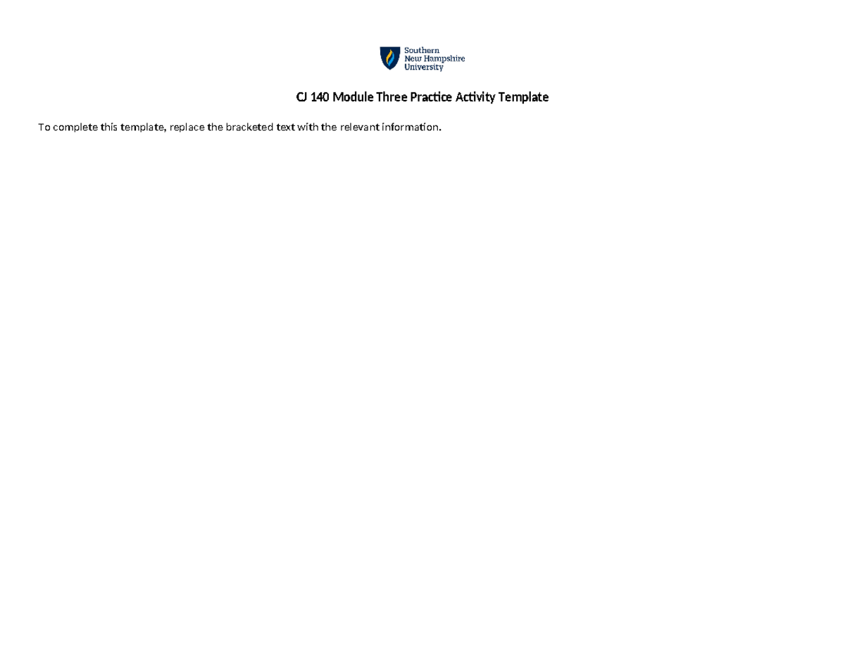 CJ 140 Module Three Practice Activity - Estefania Paulino - CJ 140 ...