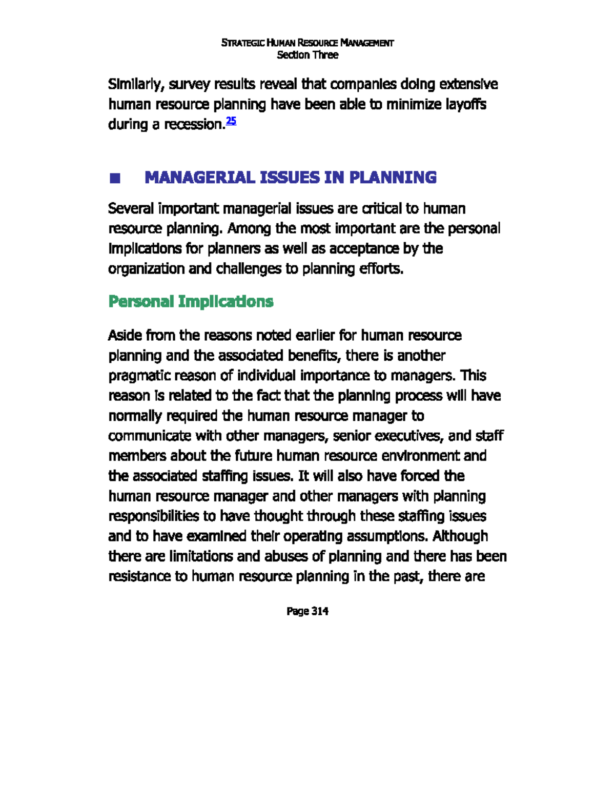 Managerial Issues IN Planning - Human Resource Management - Studocu