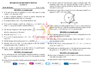 Math revision test papers 5 - BOARD EXAM REVISION TEST 05 CLASS: X M ...