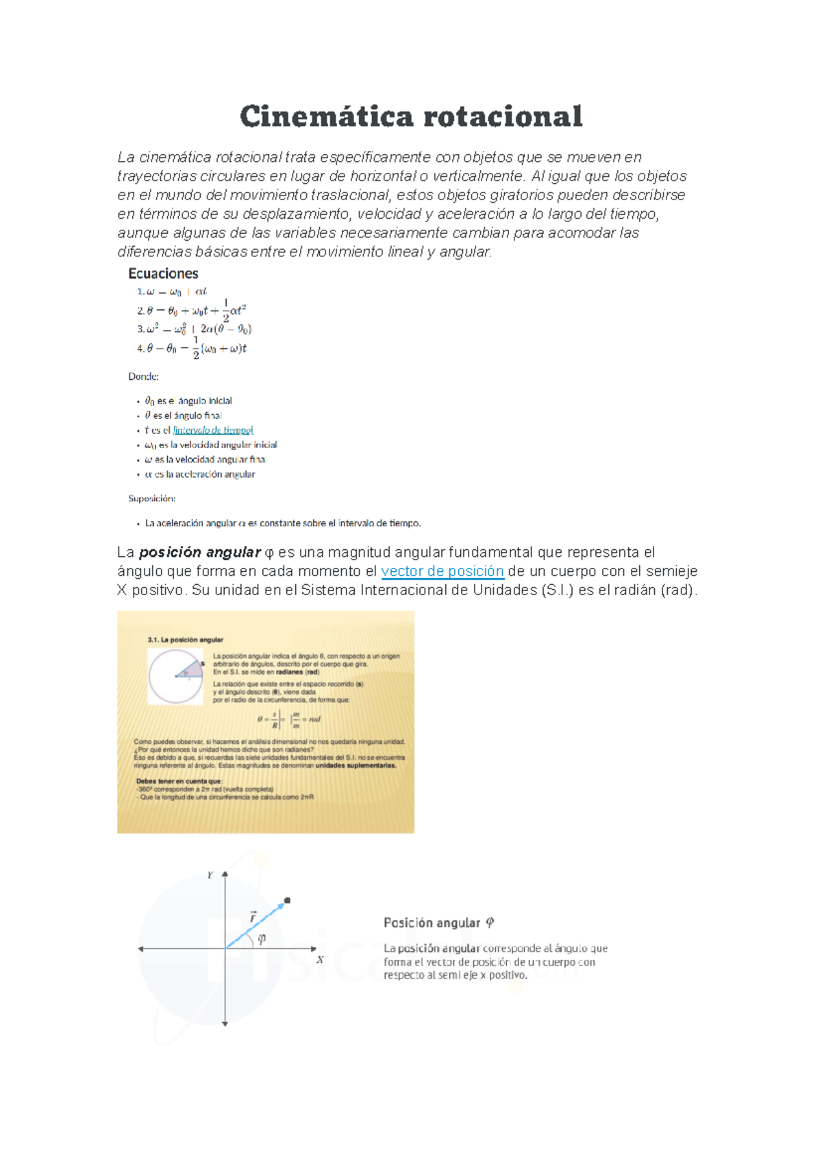 Tarea 6-mecanica - Cinemática rotacional, ecuaciones y posición angular ...