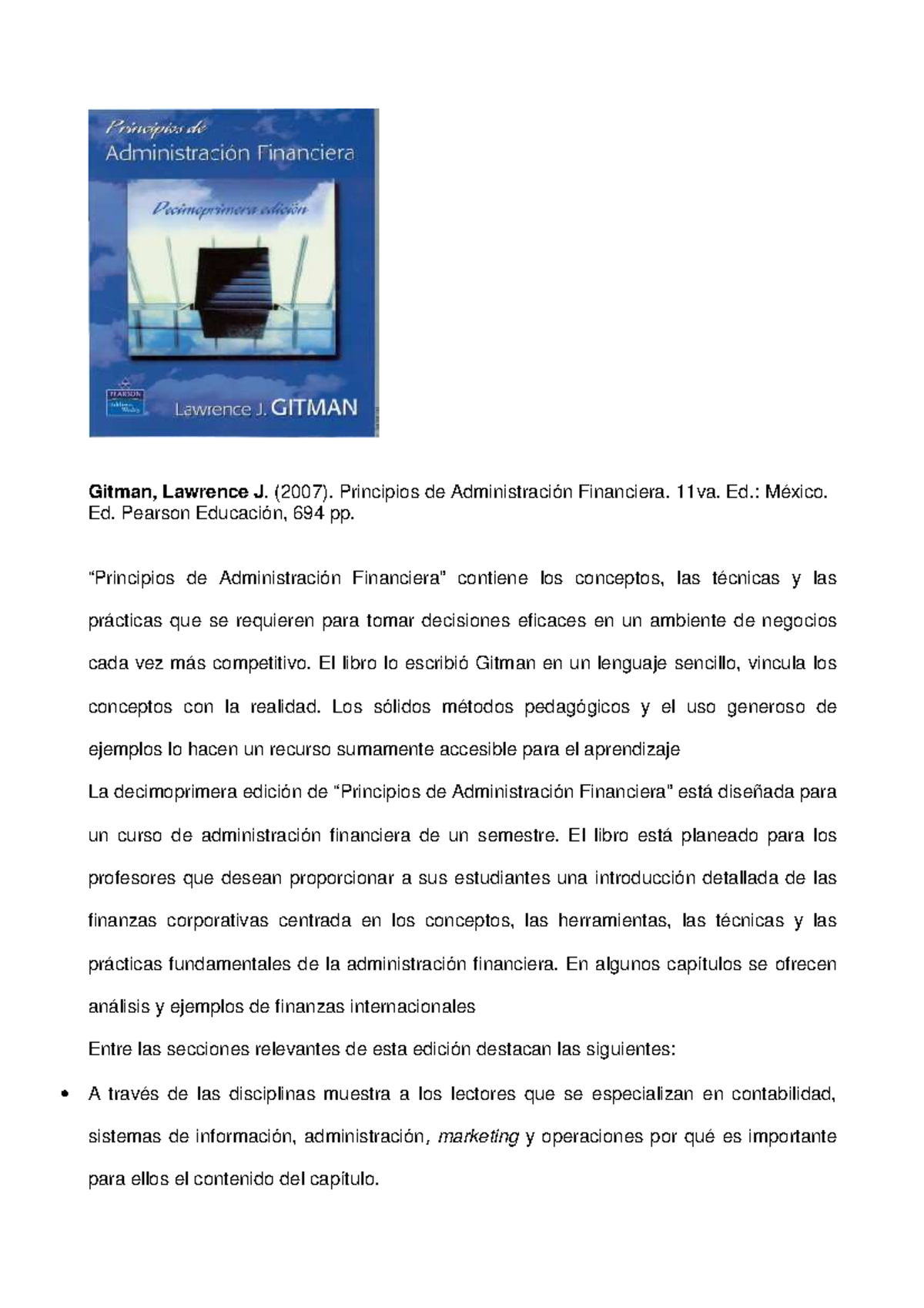Resena principios administracion financiera lawrence gitman - Gitman ...