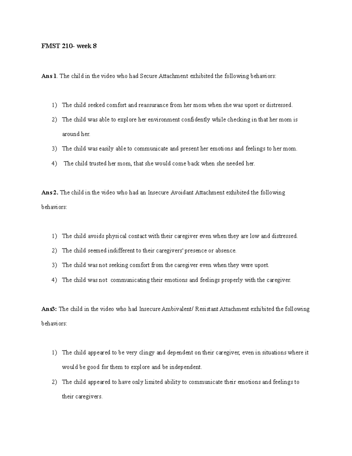 FMST 210- week 8 - Notes and assignment - FMST 210- week 8 Ans 1. The ...