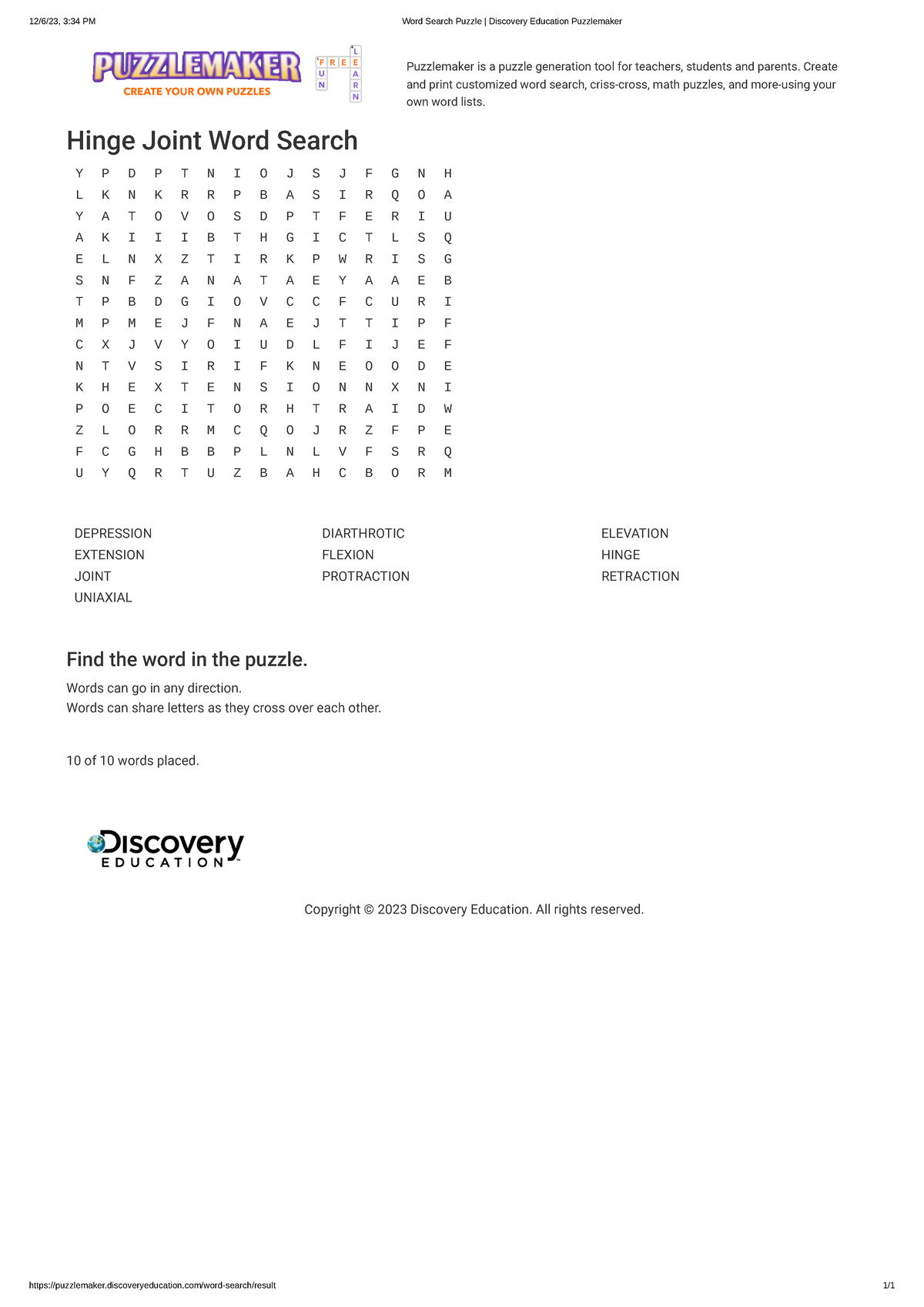 Woodsearch - Wordsearch used for joints - 12/6/23, 3:34 PM Word Search ...