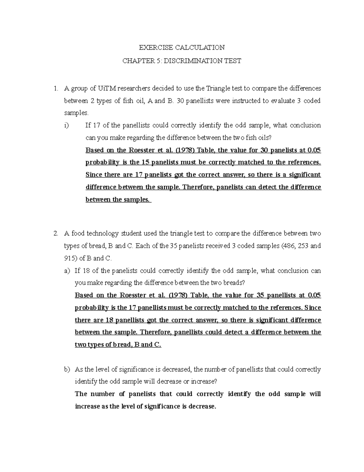 Jawapan Exercise Calculation Discrimination Test - EXERCISE CALCULATION ...