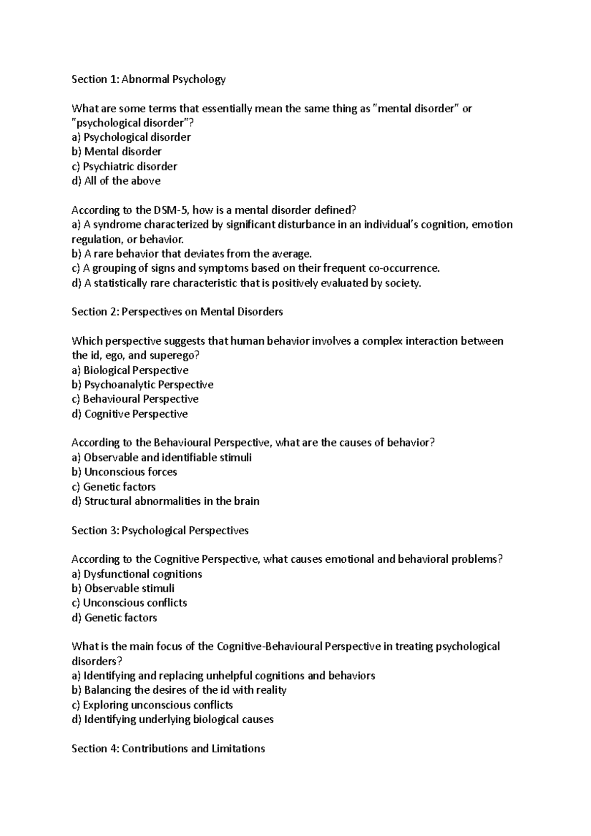 Mcqs Prepare Exam Mutliple Choice Exam Questions For Preparation For Week 1 Content Section