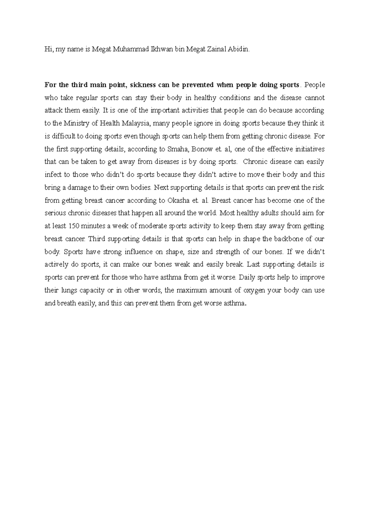Script Main Point 3 and 4 Presentation ELC550 - Hi, my name is Megat ...