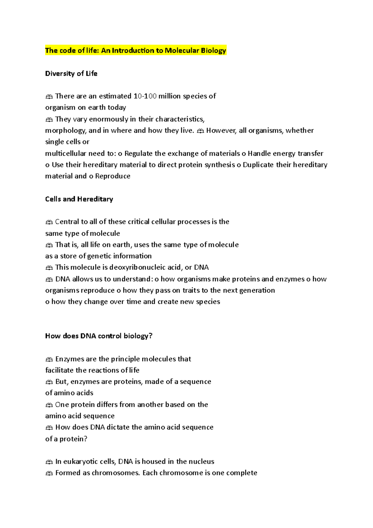 The code of life - The code of life lecture notes - The code of life ...