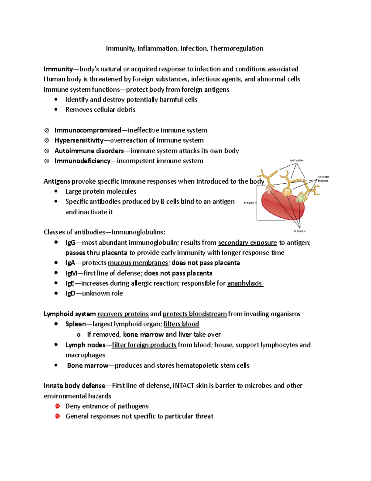 Immunity Infection Inflammation Immunity Inflammation Infection