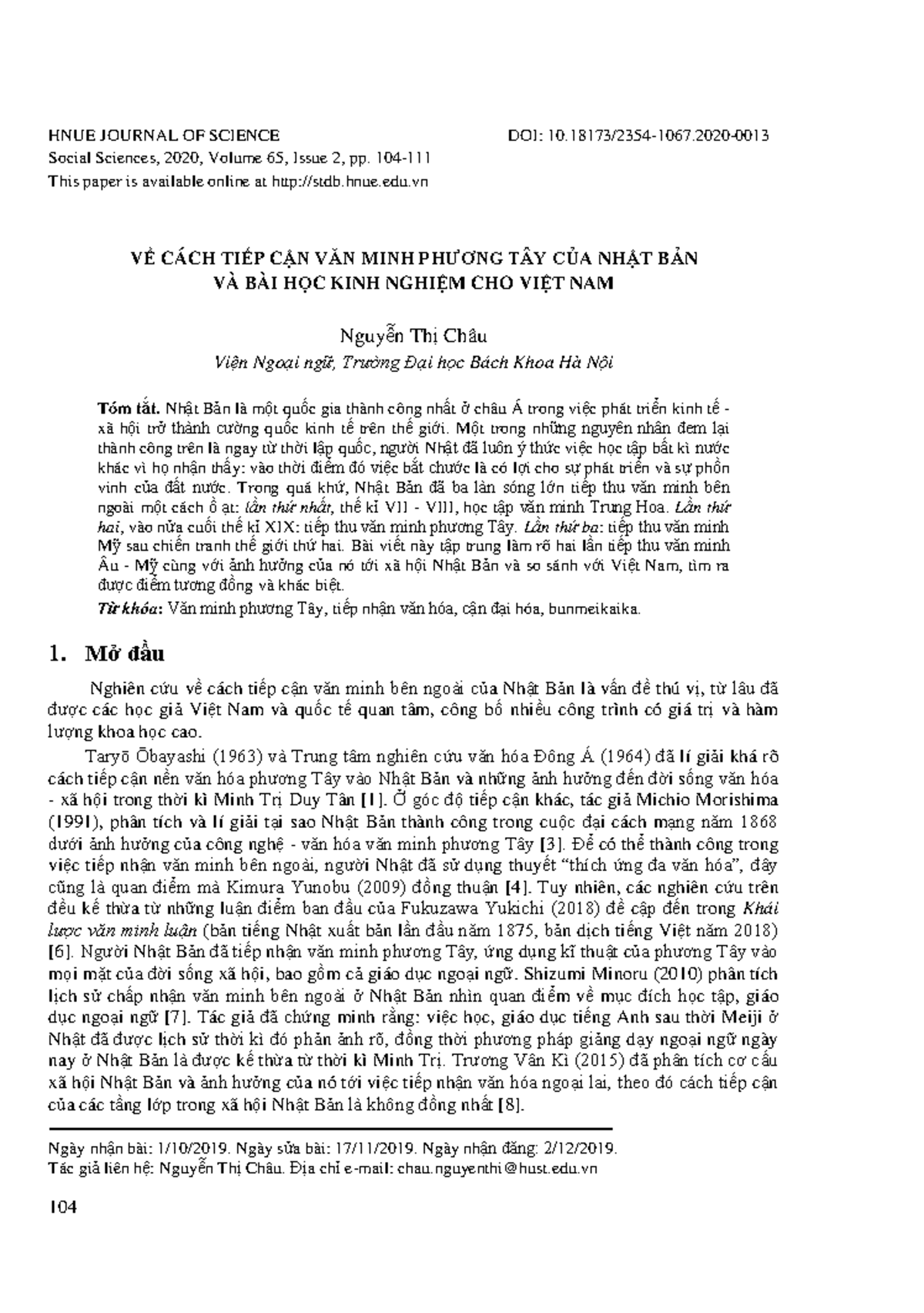 52076-Article Text-156092-1-10-202011 13 - HNUE JOURNAL OF SCIENCE DOI ...