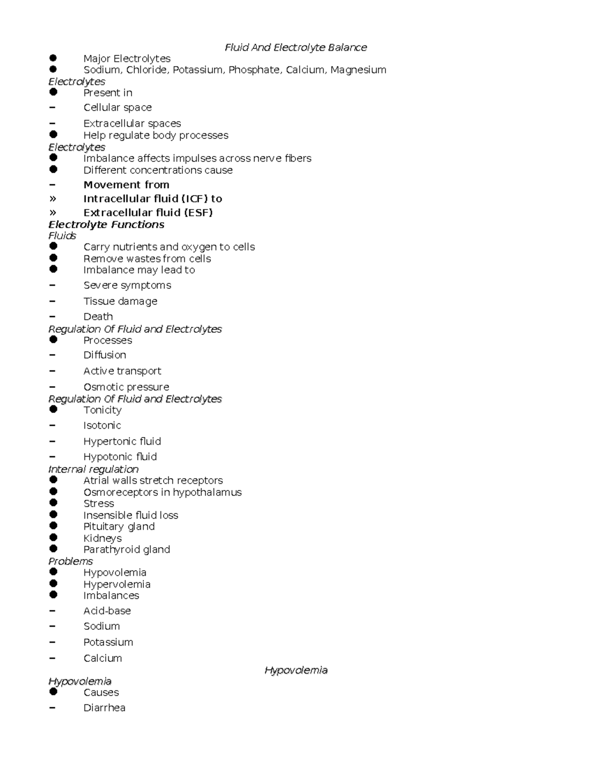 Fluid And Electrolyte Balance - .. And? Nursing InterventionNursing ...