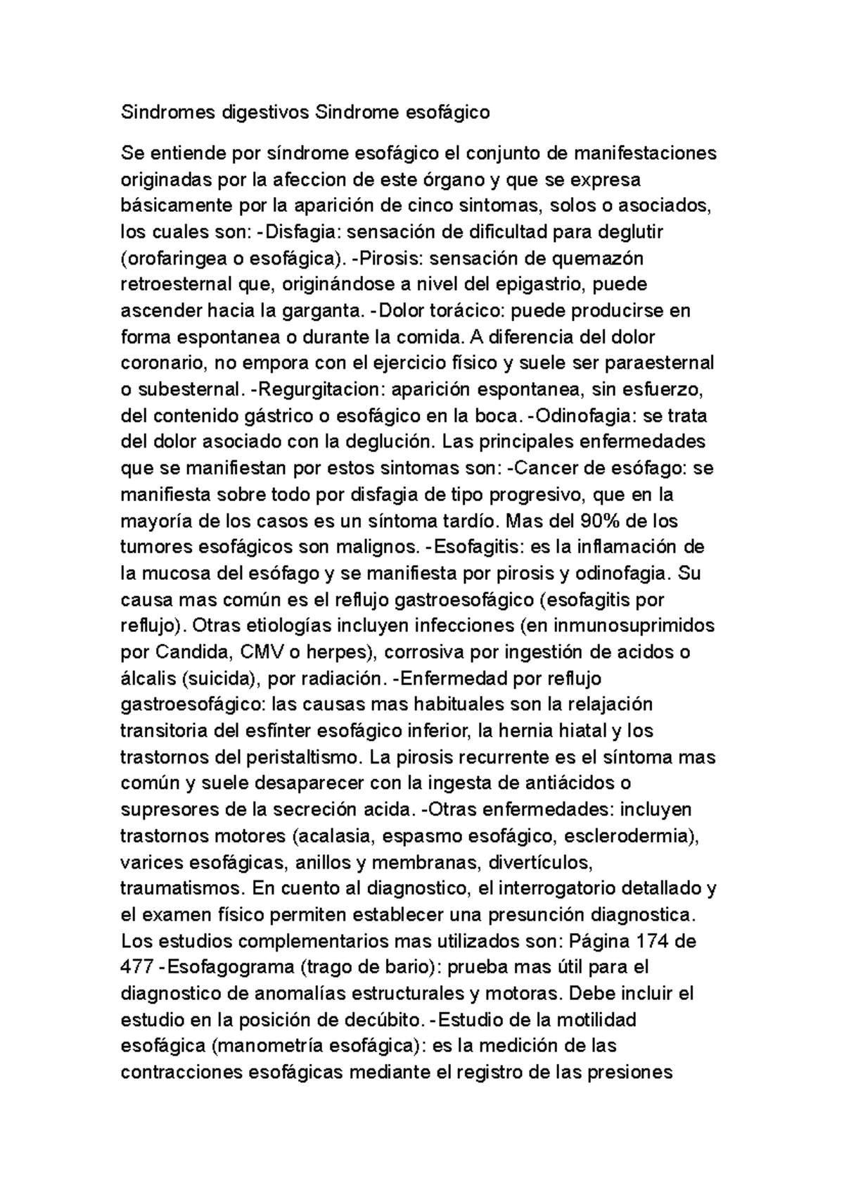 Sindromes digestivos Sindrome esofágico - Sindromes digestivos Sindrome ...