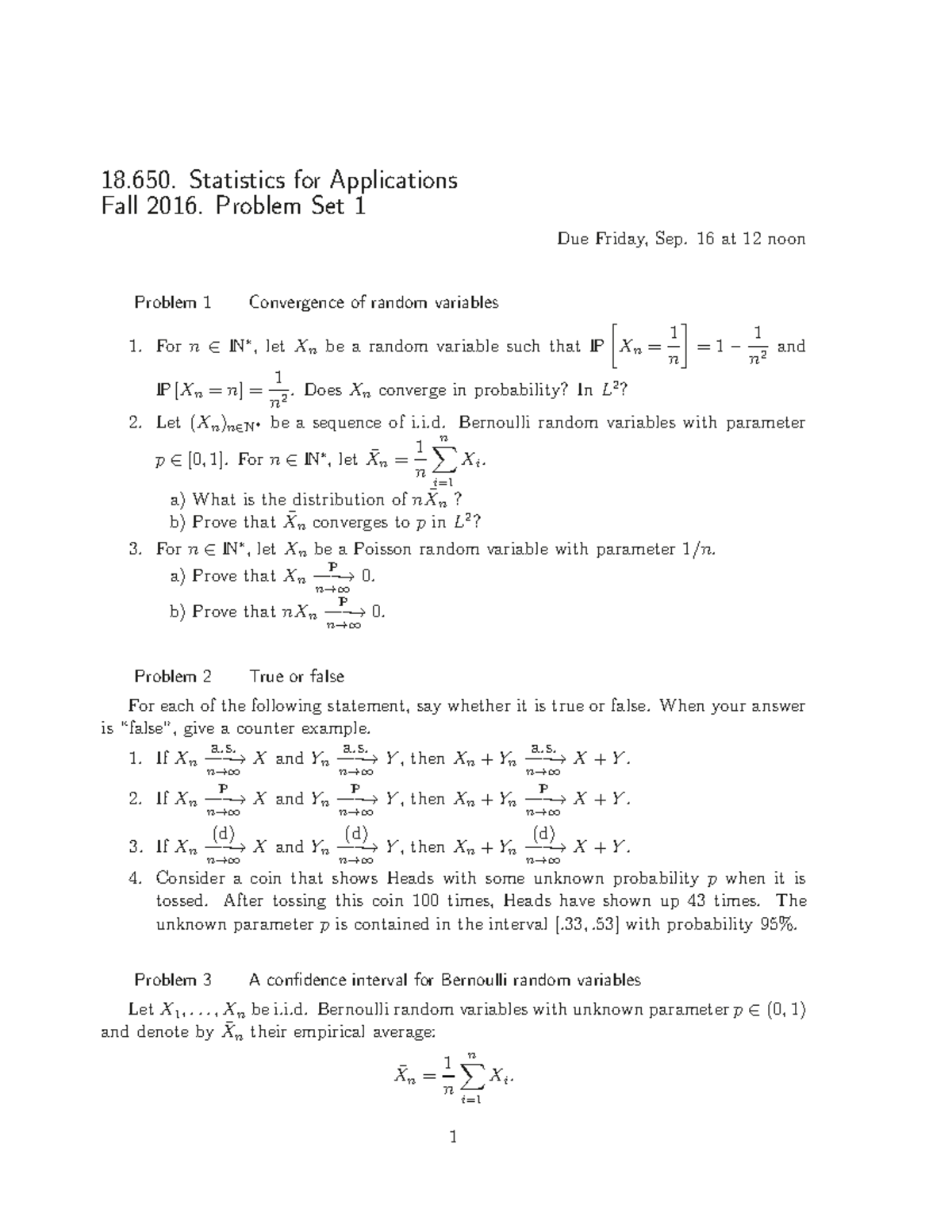 Problem Set 1 - ejercicios - 18. Statistics for Applications Fall 2016 ...