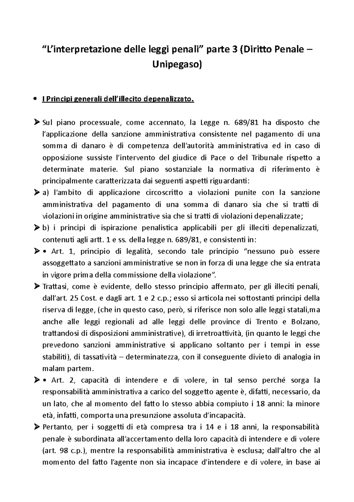 Il diritto penale amministrativo parte 3 - “L’interpretazione delle ...