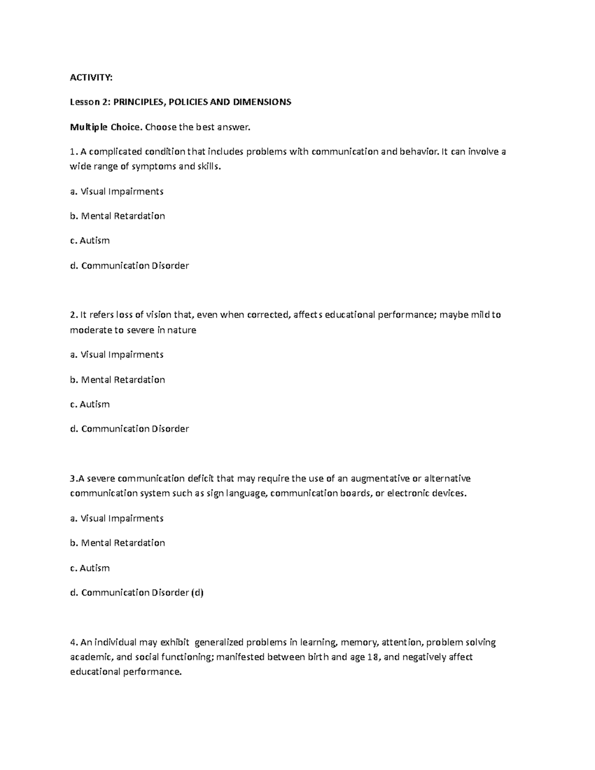 QUIZ(20pts) Prof Ed 103 Group 6 - ACTIVITY: Lesson 2: PRINCIPLES ...
