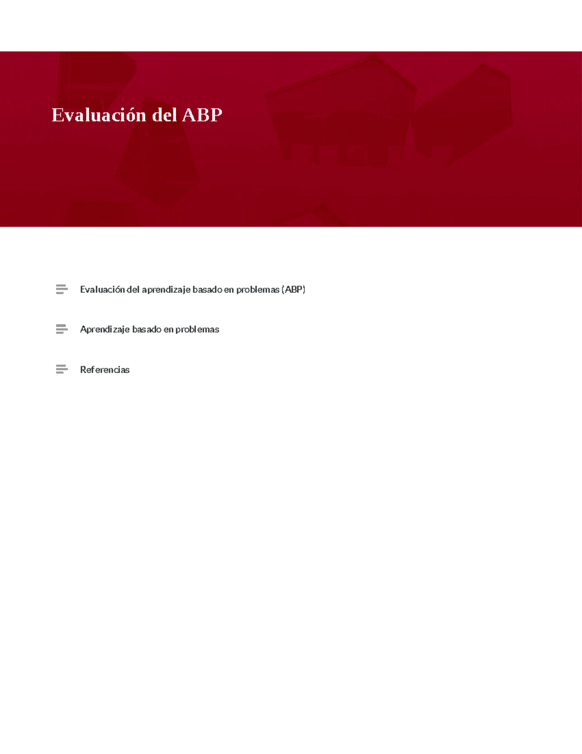 Evaluación del ABP - material de lectura - Evaluación del aprendizaje ...