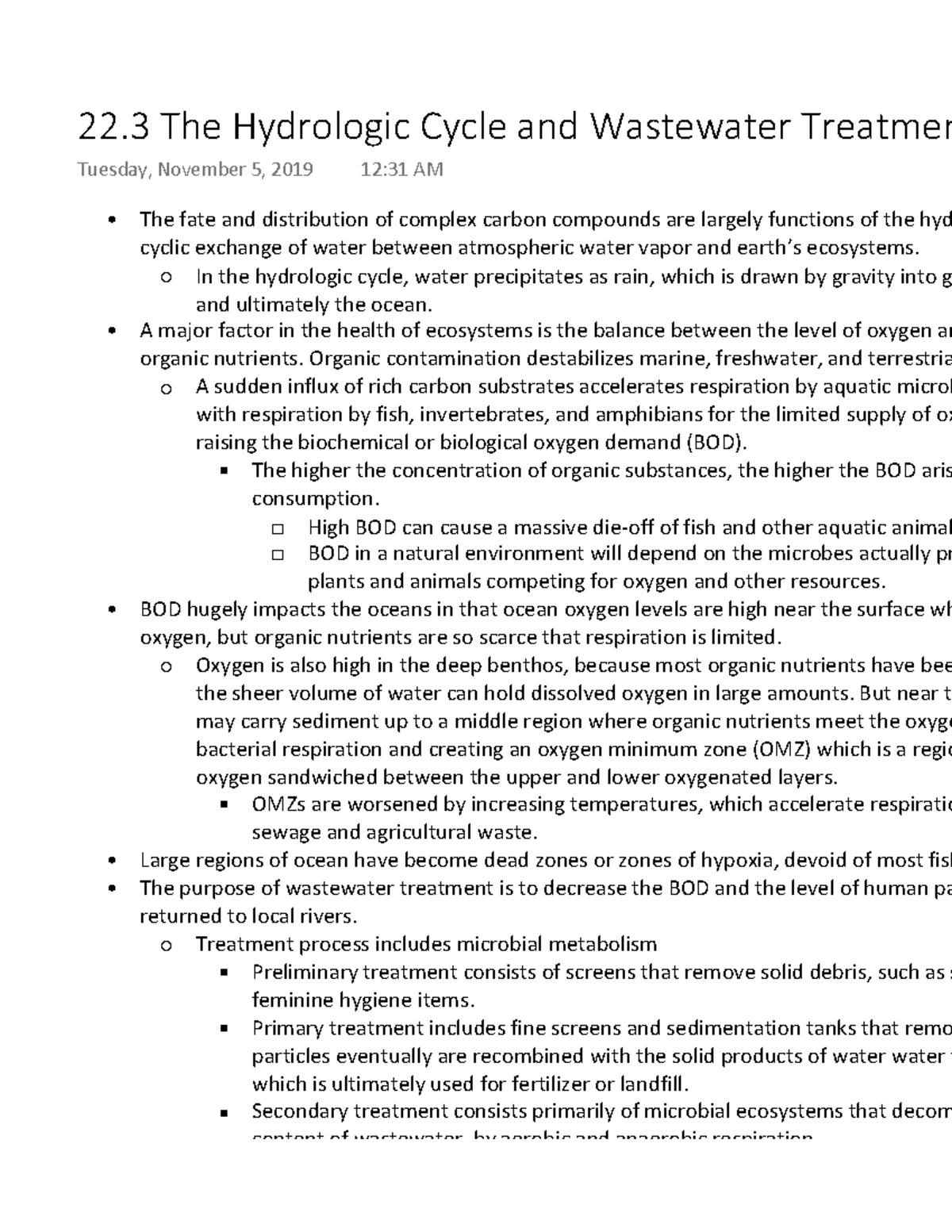 22.3 The Hydrologic Cycle and Wastewater Treatment - Warning: TT ...