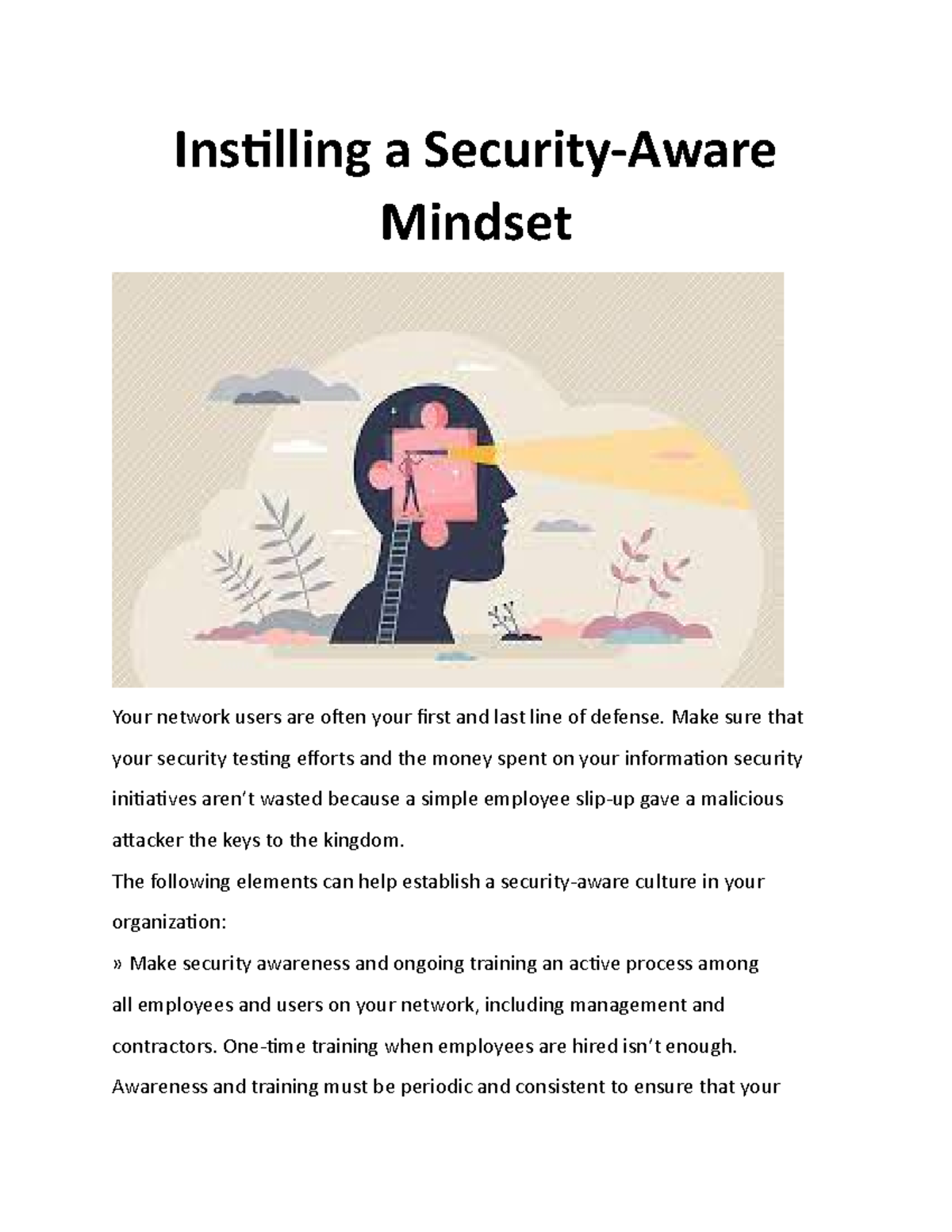 Instilling a Security-Aware Mindset - Instilling a Security-Aware ...