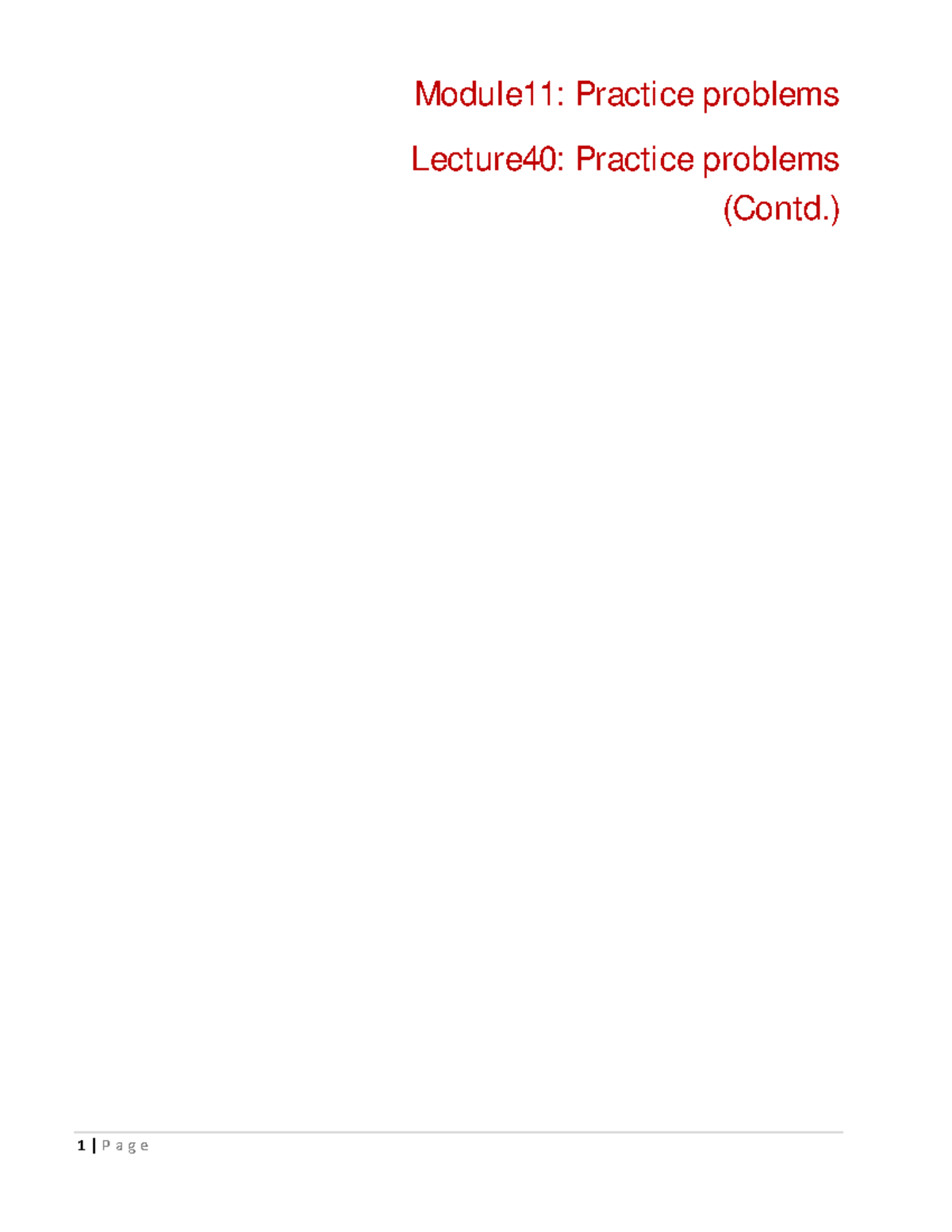 Mod11l40 - Module11: Practice problems Lecture40: Practice problems ...