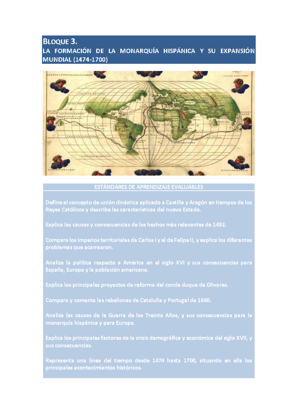 Bloque 3 - BLOQUE 3. LA FORMACIÓN DE LA MONARQUÍA HISPÁNICA Y SU EXPANSIÓN MUNDIAL (1474-1700 ...