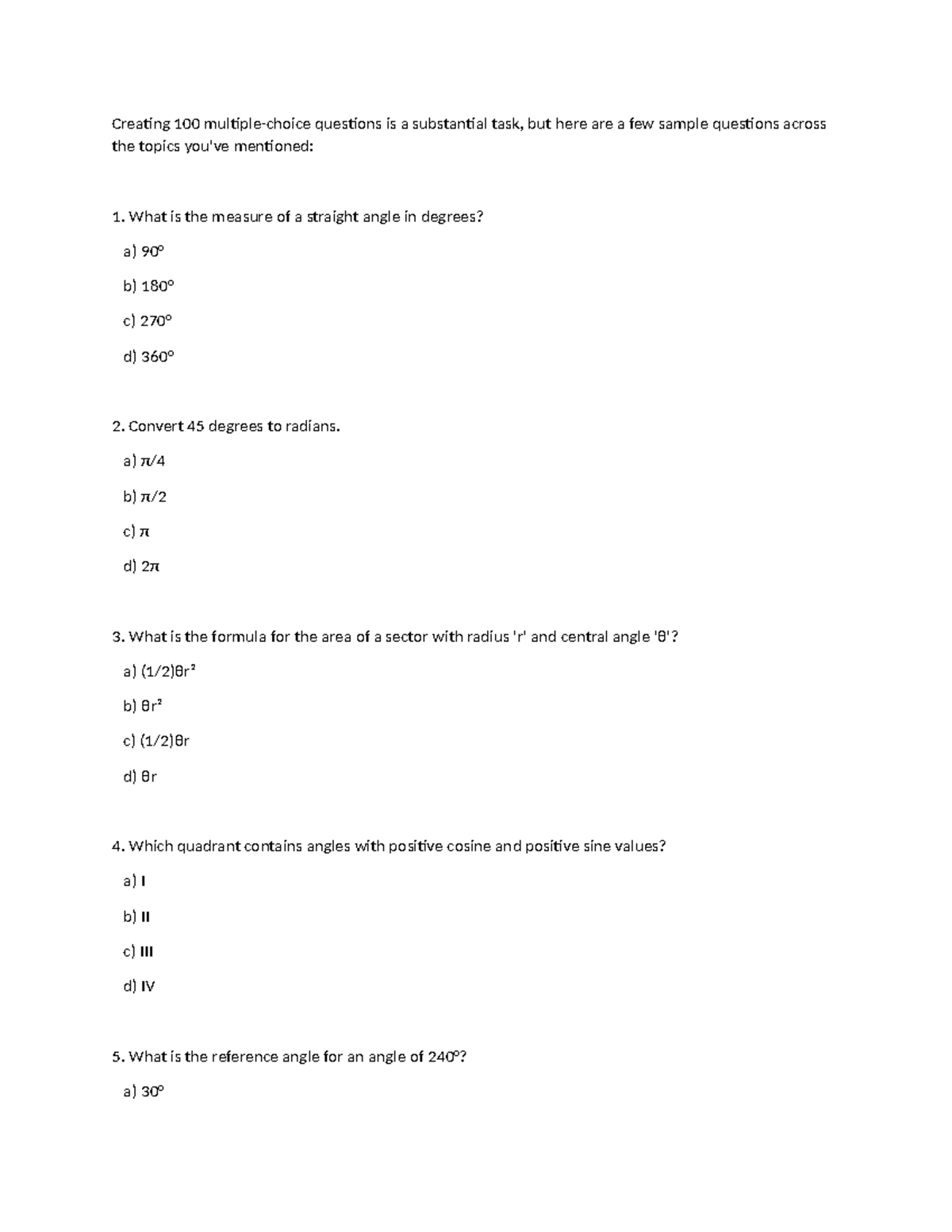 Algebra Periodical - Creating 100 multiple-choice questions is a ...