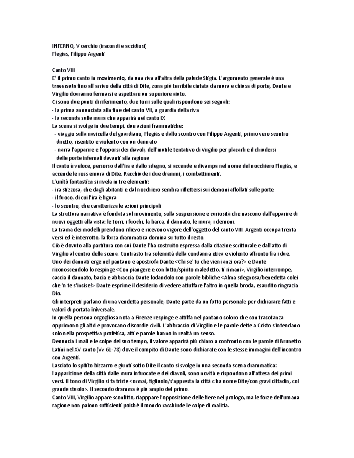 Canto VIII - La Divina Commedia - INFERNO, V cerchio (iracondi e ...
