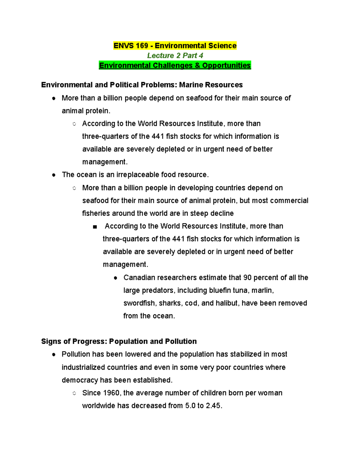 ENVS 169 Lecture 2 Part 4 - Spring 2019 - ENVS 169 - Environmental ...