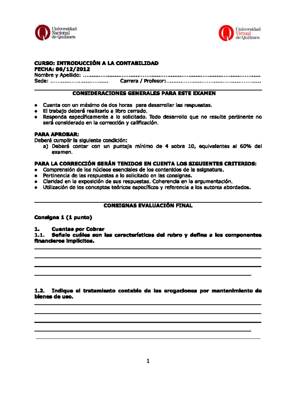 Modelo de examen final de contabilidad basica - Universidad Universidad ...