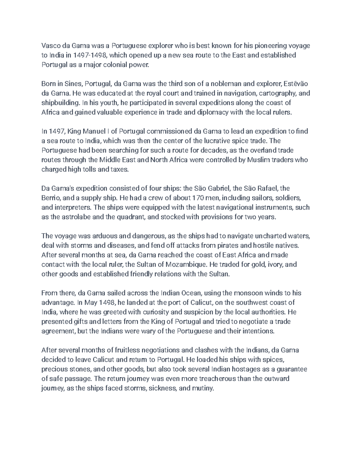 Vasco De Gama - Vasco da Gama was a Portuguese explorer who is best ...